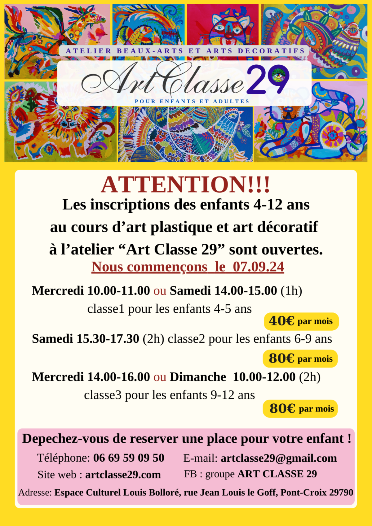 Nos Offres - Atelier Beaux-Arts